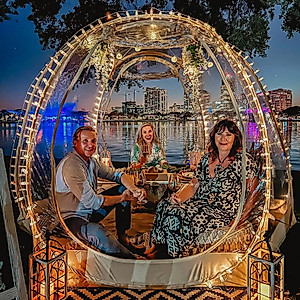 Alvantor Pop Up Bubble Tent - 6’ x 6’ Instant Igloo Tent - 2-3 Person Screen House for Patios - Large Oversize Weather Proof Pod - Cold Protection Camping Tent - Beige