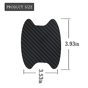 4PCS Car Door Handle Sticker, Carbon Fiber Anti-Scratches Car Door Cup Protector, Non-Marking Auto Door Handle Protective Film, Universal for Most Car Handles (Black/4PCS)