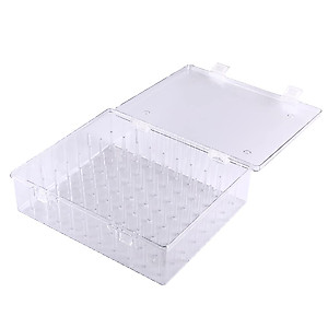 The Quilted Bear Modern Stackable Clear Acrylic Thread Box, 80 Spool Storage - Sewing Organizer