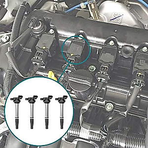Ignition Coil Pack Set of 4 Compatible with Toyota Corolla| Matrix| Prius| Scion IM| Scion XD| Lexus CT200H| Pontiac Vibe & More Replaces# UF-596, UF-619, 90919-02252, 90919-02258