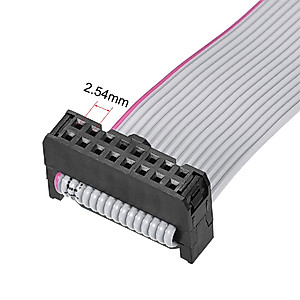 uxcell IDC Wire Flat Ribbon Cable FC/FC Connector A-Type 16 Pins 2.54mm Pitch 1m Length Gray