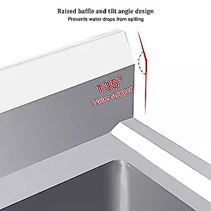 Commercial Kitchen Washing Sink Commercial Stainless Steel Utility Sink Freestanding Stainless Steel Sink with Drain Kit &Faucet for Restaurant, Laundry, Garage(47.2 * 27.5 * 30.5in)