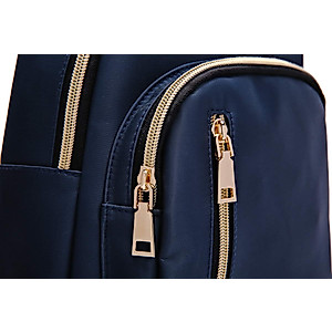 YANAIER Women Mini Backpack Purse Water resistant Nylon Fashion College Bag Casual Daypack Navy