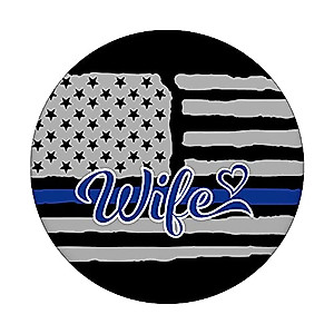 Police Wife, American Flag, Thin Blue Line Police Flag PopSockets Swappable PopGrip