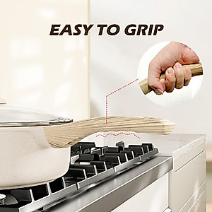 Pots and Pans Set - Caannasweis Nonstick Granite Stone Cookware Sets, Induction Frying Pans for Cooking, PFOS PFOA Free, Basic Gray