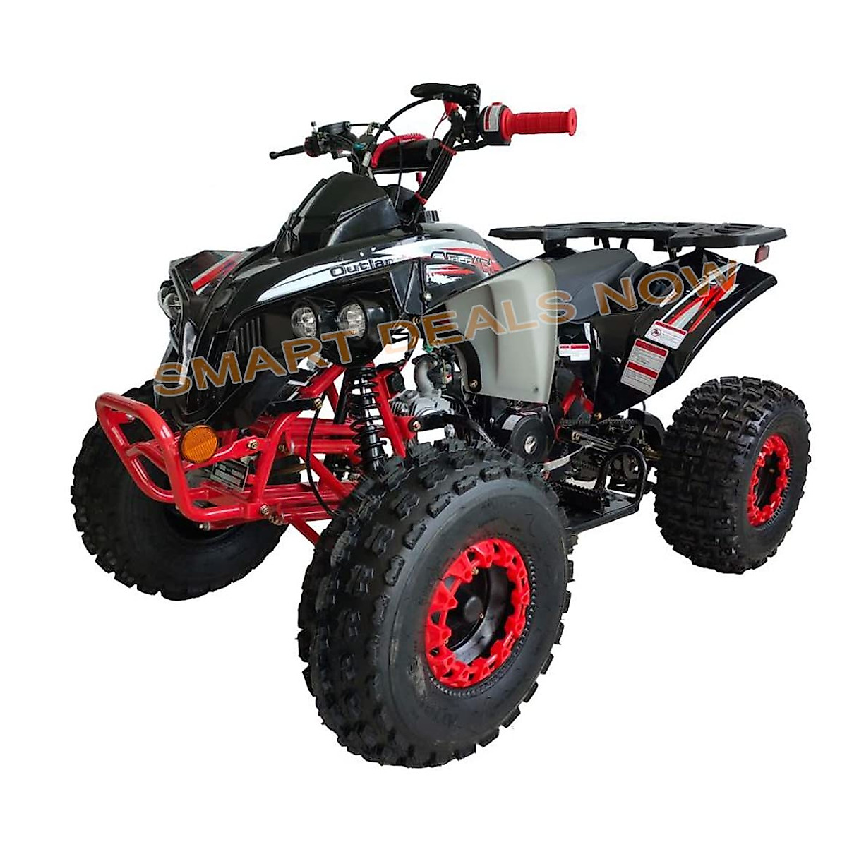 Upgraded 125cc ATV Quad Youth Utility Style ATV 125cc Fully Automatic w Reverse Double LED Headlights Gas ATV 4 Wheeler ATVs Quads Big 19"/ 18" Tires