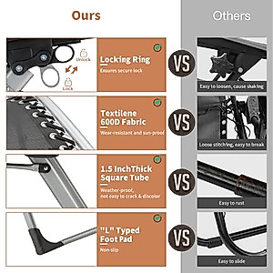 GYUTEI Zero Gravity Chairs,Adjustable Reclining Lounge Chair with Removable Cushion and Cup Holder for Indoor and Outdoor,Supports Over 440lbs(Coffee)