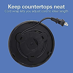 Hamilton Beach 1.6L Electric Tea Kettle, Hot Water Boiler & Heater with Cool-Touch Double Wall Stainless Steel Exterior, 1500W, Cordless, Auto-Shutoff and Boil-Dry Protection, Black (41032)