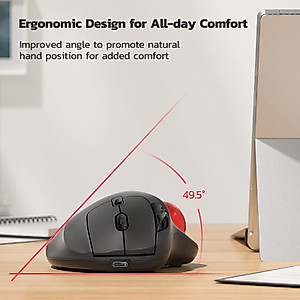 Nulea Ergonomic Keyboard, Wired Split Keyboard with Pillowed Wrist Bundle with Wireless Trackball Mouse, Ergonomic Comfort Design