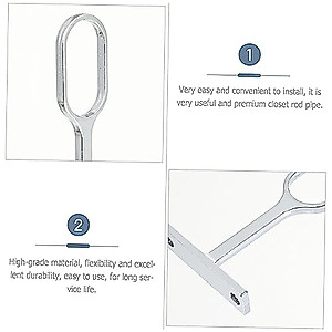 Cabilock 10pcs Closet L Brackets Heavy Duty Heavy Duty Curtain Rod Pipe Brackets Shower Rod Supports Closet Rod Line Rod Holder Zinc Alloy Silver Alloy Closet Rod Pipe Top Loading