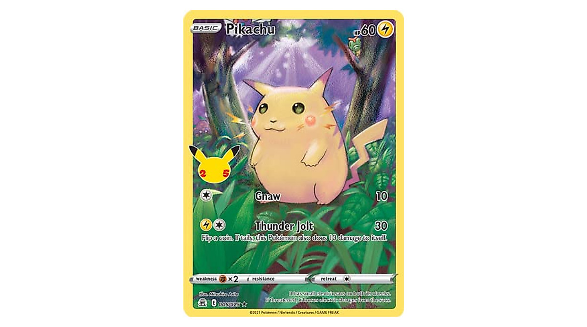 Celebrate 25 Years with Pikachu Full Art Rare Card