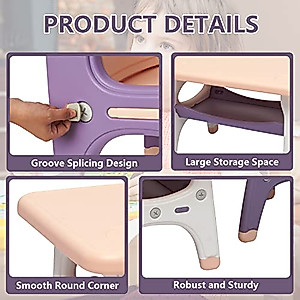 ide·o Toddler Table and Chair Set - Kids Table and Chair Set,Toddler Table,Child Table and Chair Set (Pink)