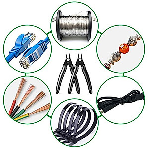 BOENFU Zip Tie Cutters Jewelry Cutting Pliers Flush Cutters Miniature Clippers Hobby Side Snips for Plastic Models, Jewelry Making, Electronics, Black, 5-in, 2-PCS