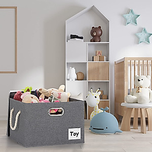 ASXSONN Extra Large Storage Bins with Lids, Fabric Storage Bins with Label & 3 Handles, Foldable Storage Boxes with Lids, Storage Baskets with Lids for Organizing (15.75"x11.8"x10.2", Gray, 3 Pack)