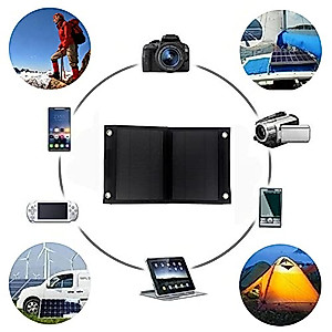 01 02 015 8W Waterproof Solar Panel Kit, 8W Folding Solar Panel Kit Resistance 12V Wear Resistance Portable Sun Protection for Hiking for Outdoor for Camping
