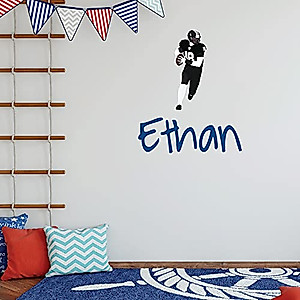 Football Personalized Name Nursery Wall Decal Vinyl Sticker | Multiple Font Options | Custom Kids Room Décor | Bedside Decals | Children’s Room | Car | Laptop