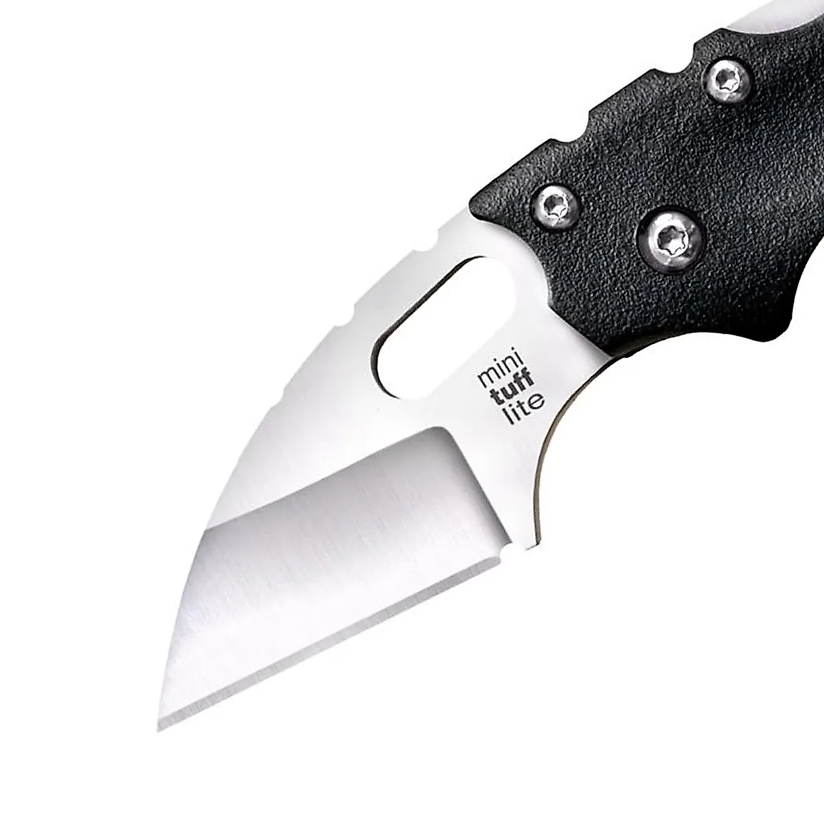 Cold Steel Mini Tuff Lite 2" 4034SS Sheepsfoot Razor-Sharp Blade 3" Griv-Ex Black Handle Everyday Carry Pocket Folding Knife