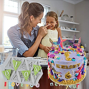 Letter Molds for Chocolate, 4 Pack Number Alphabet Silicone Fondant Molds for Baby Shower Cake Decorating Birthday Cupcake Toppers Candy