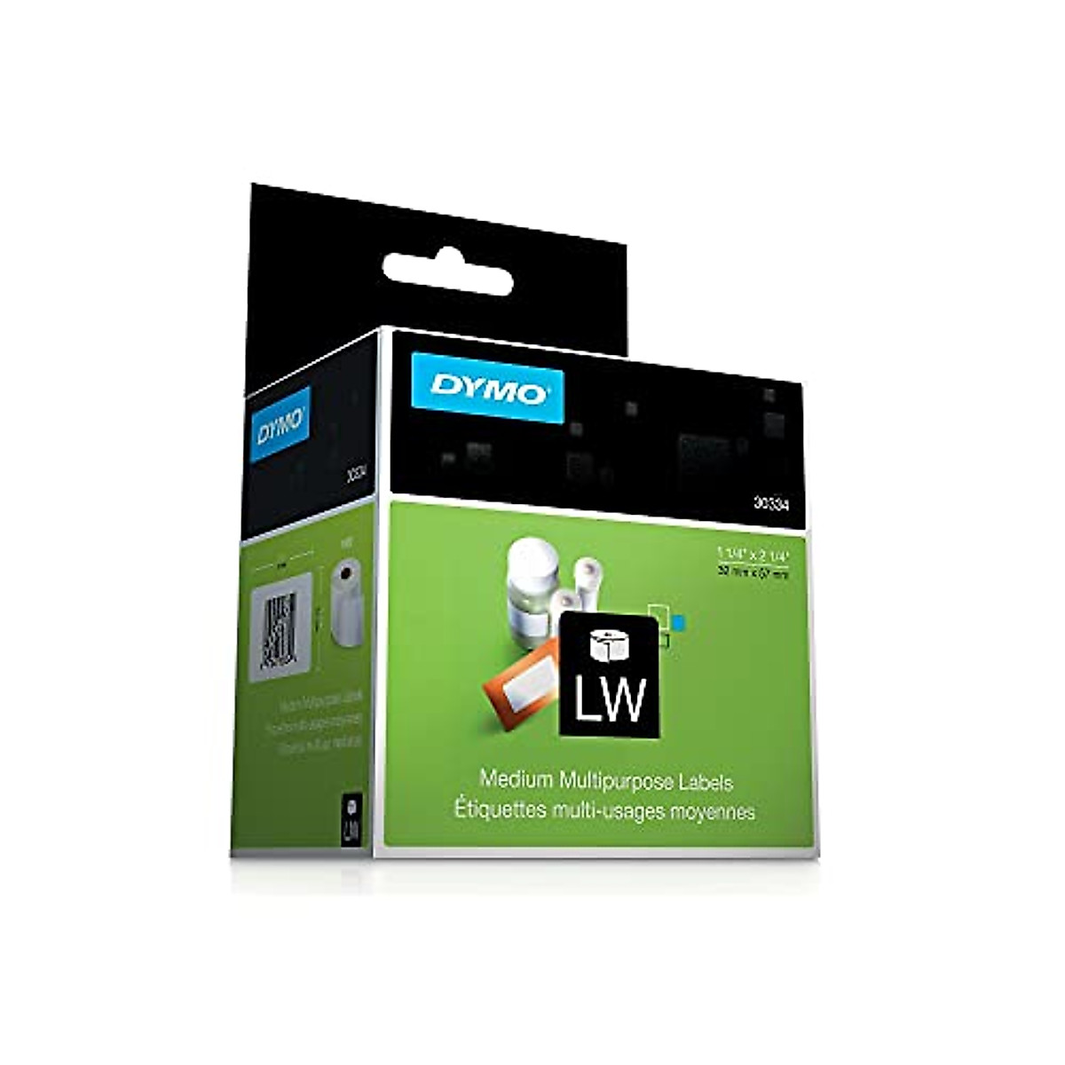 Dymo 30334 Labelwriter Address Labels, 1 1/4 X 2 1/4, White, 1000 Labels/Roll