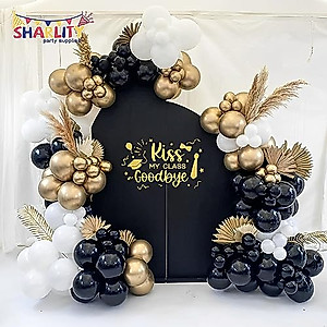 Sharlity Black Balloons, 100 Pcs Black Balloons 12 Inch Black Latex Balloons for Graduation New Year Birthday Anniversary Party Decorations