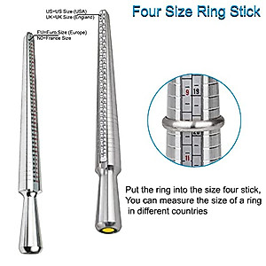 DoGeek Ring Sizer Measuring Tool Set Metal Ring Sizers Stainless Steel Ring Gauges Finger Sizer & Ring Mandrel Aluminuml (Size 1-13), 27 Pcs