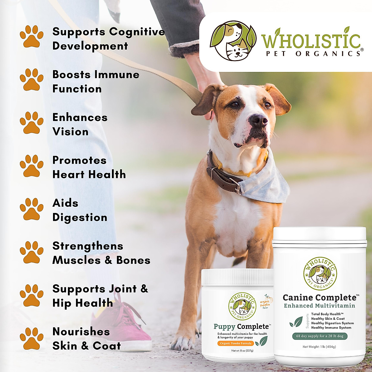 Wholistic Canine Complete with Organic Pumpkin for Dogs - 4 Lb - Dog Vitamins and Supplements with Pumpkin Powder for Digestion, Skin & Coat Health