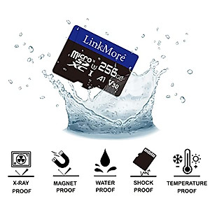 LinkMore 256GB Micro SDXC Card, A1, UHS-I, U3, V30, Class 10 Compatible, Read Speed Up to 100 MB/s,Write Speed Up to 75 MB/s, SD Adapter Included