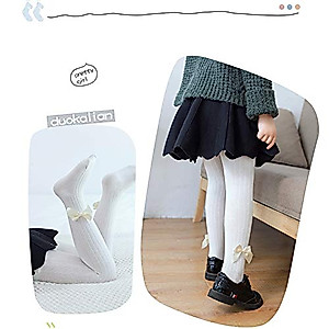 ACTLATI 2-8T Girls Tights Toddler Knit Cotton Leggings 3 Pairs of Baby Girl Stockings Girls Winter Pantyhose Pants