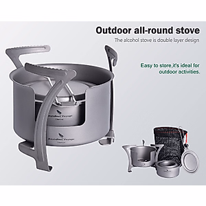 Boundless Voyage Camping Titanium Spirit Alcohol Stove with Pot Stand Backpacking Wood Stove Outdoor Mini Wood Furnace Burner Ti2013C