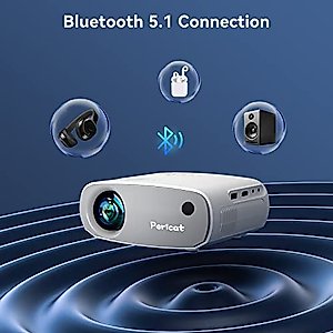 Projector with WiFi and Bluetooth, 5G WiFi Mini Projector, Native1080P Portable Outdoor Projector with Remote Control, 9000L Movie Projector Compatible with Smartphone/TV Stick/PS4/Laptop/Switch