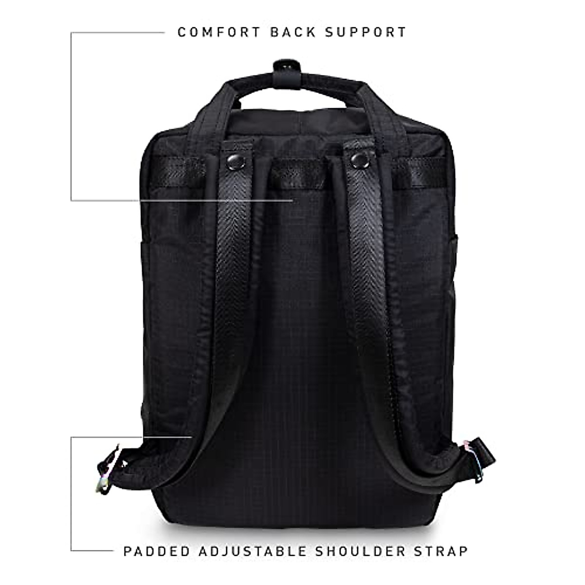 Doughnut Macaroon Gamescape Series 16L Travel School Ladies College Girls Lightweight Commuter Casual Daypacks Bag Backpack (Black)