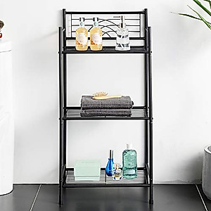 L&H UNICO 3-Tier Free Standing Wire Rack Durable Metal Shelving Storage Unit for Bathroom Laundry Kitchen Office, Black
