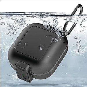 (with Secure Lock) IPX68 Waterproof Case for Samsung Galaxy Buds2 Pro Case (2022)/ Galaxy Buds Pro Case(2021)/ Galaxy Buds 2 Case (2021)/ Galaxy Buds Live Case (2020) Hard PC Protective Case (Black)
