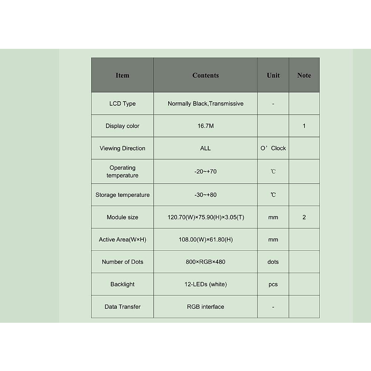 SANZAMELIN 5.0 inch LCD Panel 800x480 500cd/m2 TFT LCD Display 5 inch LCD Display