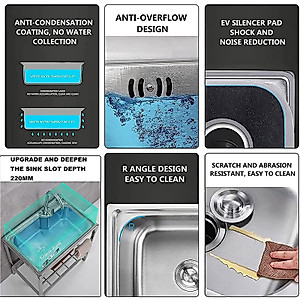 Free Standing Utility Sink Single Bowl Stainless Steel Sink w/Cold and Hot Water Pipe Faucet/Storage Shelve for Outdoor Garage Commercial Restaurant Kitchen Laundry Room 26.7"x17.3"