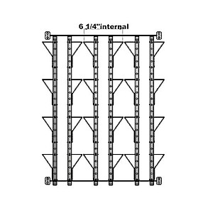 FixtureDisplays® Up to 6.25" Wide 12-Pocket Adjustable Display Rack, Wall Mounted Greeting Post Card Christmas Holiday Card Holders White Bars Silver Pockets 11608-WHITE-TRIPLE-NPF-SL