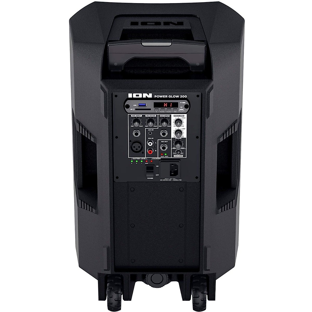 ION Audio - POWERGLOW 10" 200W 2-Way PA Bluetooth Speaker with Built-in Battery - Black
