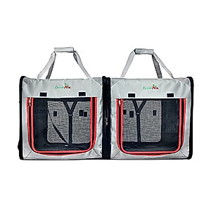 Double Pet Carrier for Cats and Dogs – Use Individually or Zip Together for Large Travel Pet Carrier – Lightweight Connect Carrier – Compact – Carry Case Included