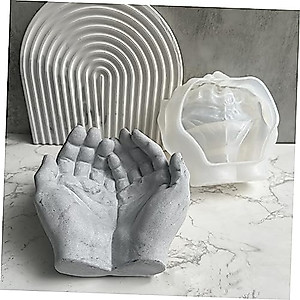 COHEALI Silicone Makeup Brush Ashtray Mold Concrete Epoxy Silica Gel DIY Tray Mold DIY Pot Mold Silicone Hand Shaped Mold Hand Model Epoxy Resin The Dish Manual Bracket DIY Epoxy Mold