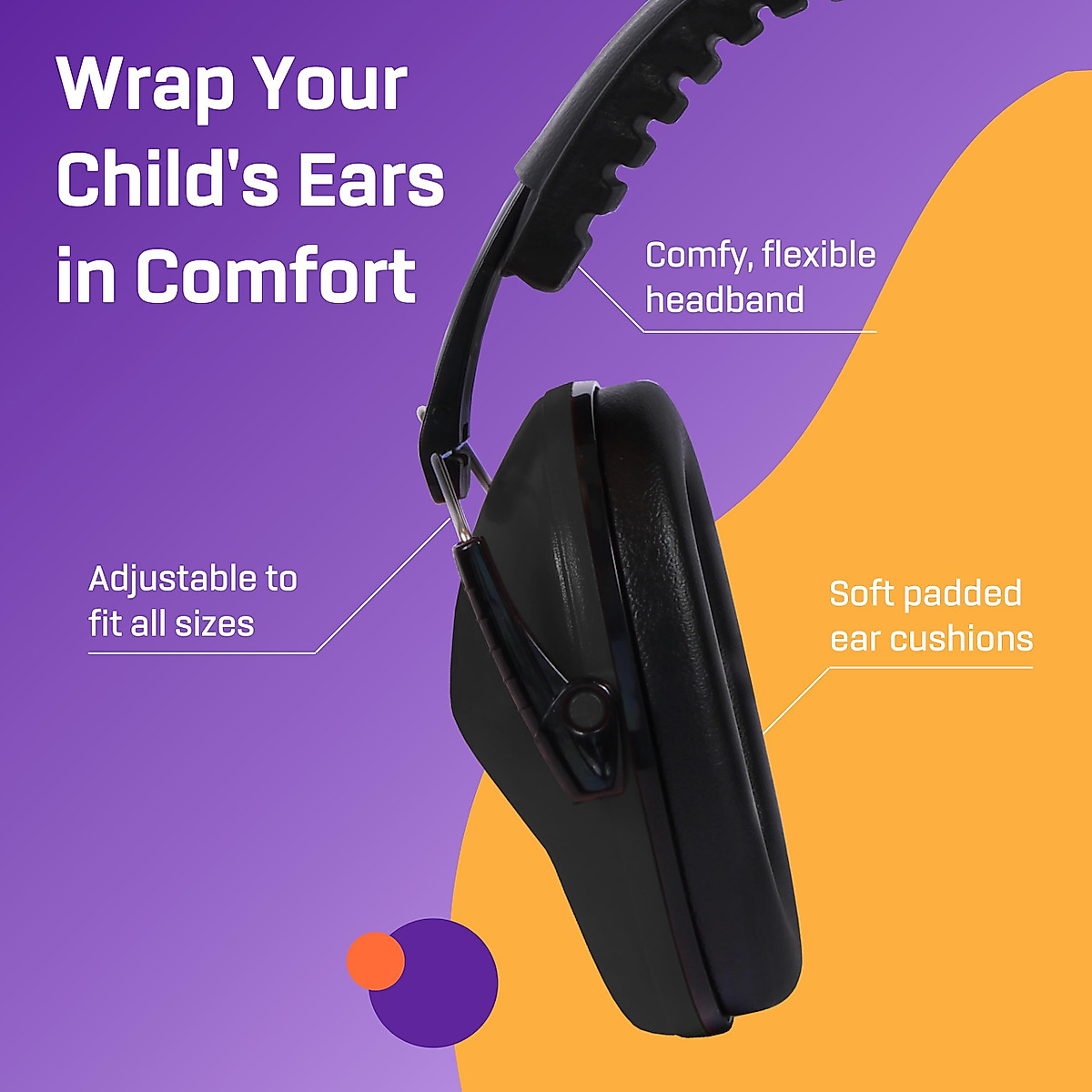 Vanderfields Kids Ear Protection - Age 3-16 - 26dB - Noise Canceling Headphones Kids - Ear Muffs for Kids - Kids Noise Cancelling Headphones - Earmuffs for Autism, Boys, Girls, Toddlers & Children