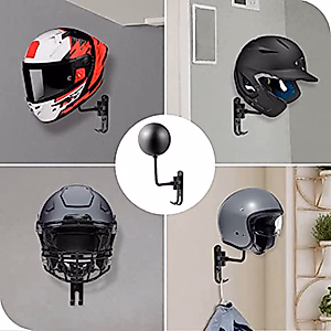 Yatuela Motorcycle Helmet Rack,2PCS Motorcycle Helmet Holder,Wall Mounted Hanger,Aluminum Alloy Helmet Stand for Motorcycle Bike Coats, Caps and Rugby Helmet