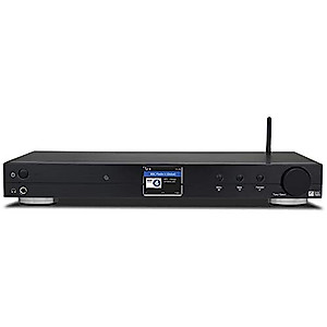 Ocean Digital WiFi Internet Component Radio Tuner (430 mm) WR10 FM/ Ethernet Bluetooth Receiver 2.4" Color Display with Digital Output to Connect Hi-Fi System -Black