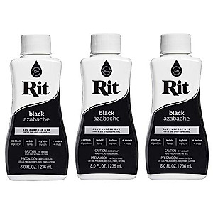 Rit All-Purpose Liquid Dye, 8 Ounce, Black (Тhrее Pаck)