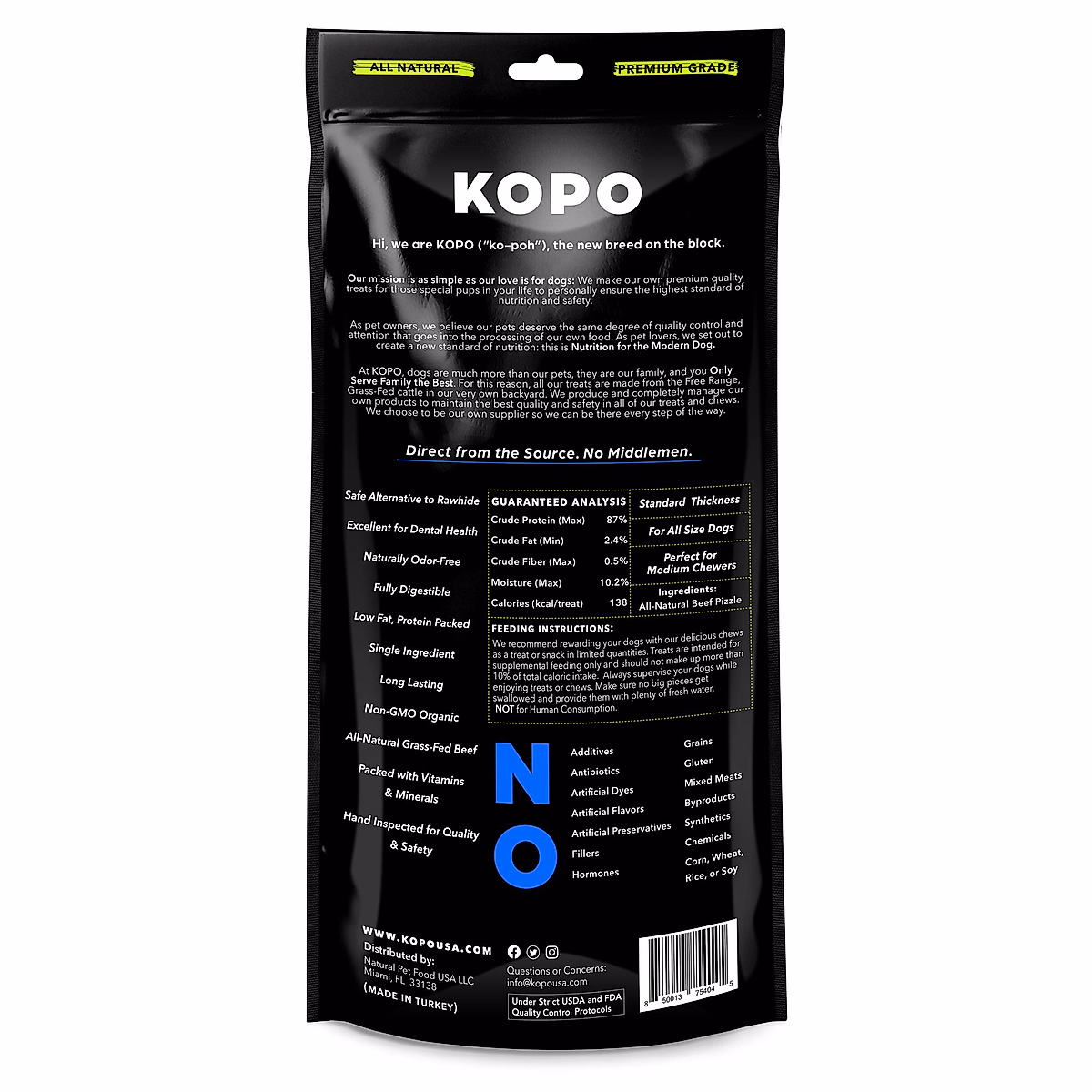 Kopo Bully Sticks 12-inch (7 Pack) - Odor Free Natural Dog Treats - 100% Beef, Fully Digestible, Long Lasting, No Hide Dog Chews