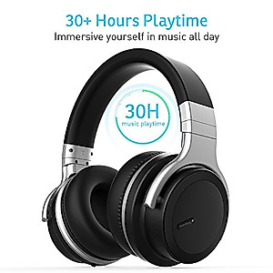 E7 PRO Active Noise Cancelling Bluetooth Headphones with Free Carring Case, Wireless Headphones Over Ear 30H Playtime Hi-Fi Stereo Sound, Microphone for Travel Work PC TV