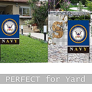 US Navy Military Garden Flags 12x18 Double Sided- United States USN Navy Memorial Small Flag Yard Banner for US Navy Naval