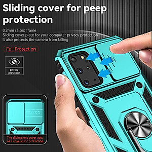 for Samsung Galaxy S20 Plus Case with Camera Lens Cover HD Screen Protector, Military-Grade Drop Tested Magnetic Ring Holder Kickstand Protective Phone Case for Samsung Galaxy S20+ Plus 5G (Mint)
