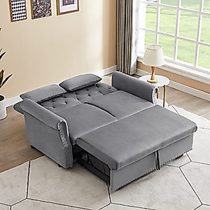 ERYE 3-in-1 Upholstered Futon Sofa Loveseat Convertible Sleeper Couch Bed,2-Seaters Sofa & Couch Soft Cushions Love Seat Daybed for Small Space Living Room Sets