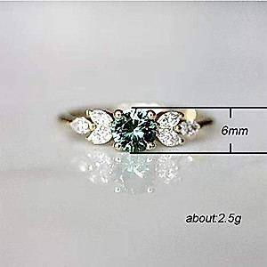 Gixaxak 18K Gold Plated Oval Simulated Emerald Engagement Ring Women Wedding Engagement Gemstone Promise Engagement Ring 7