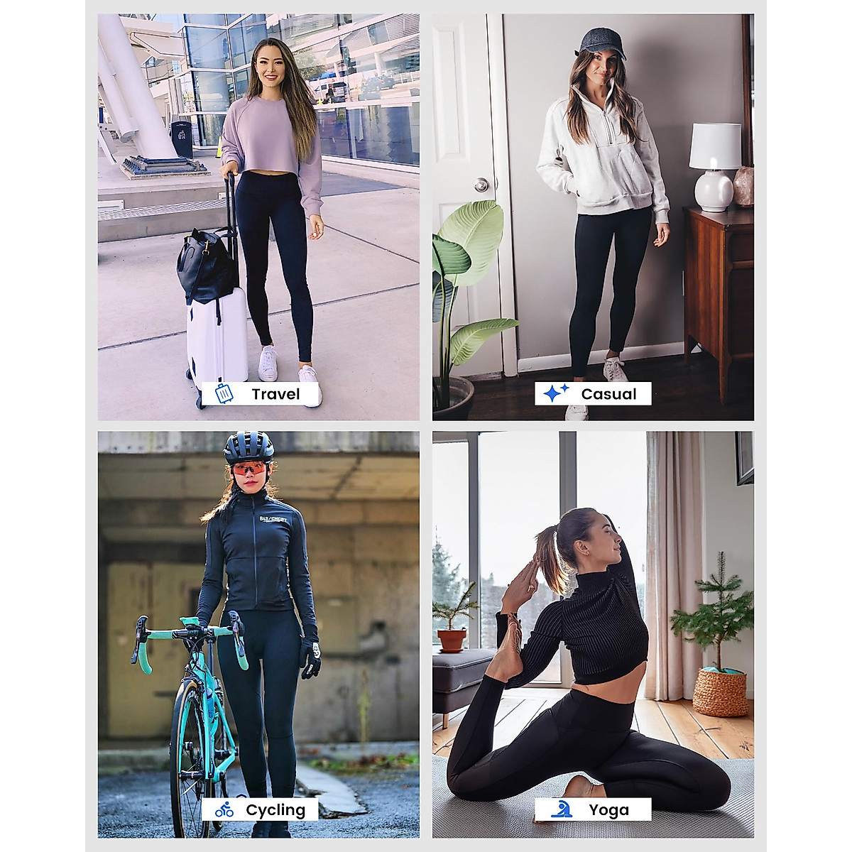 3 Packs Leggings with Pockets for Women, Soft High Waisted Tummy Control Workout Yoga Pants (Reg & Plus Size)